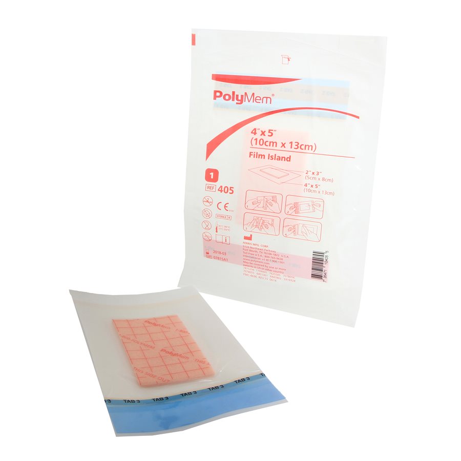PolyMem Adhesive Film Island Dressing